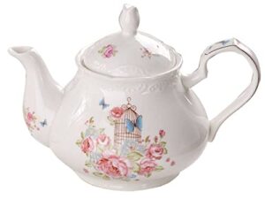 ybk tech strength porcelain coffee pot ceramic teapot- pink rose (teapot)