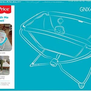 Fisher-Price Baby Crib Rock With Me Bassinet Portable Cradle With Mesh Sides And 1 Toy, Folds For Travel, Pacific Pebble