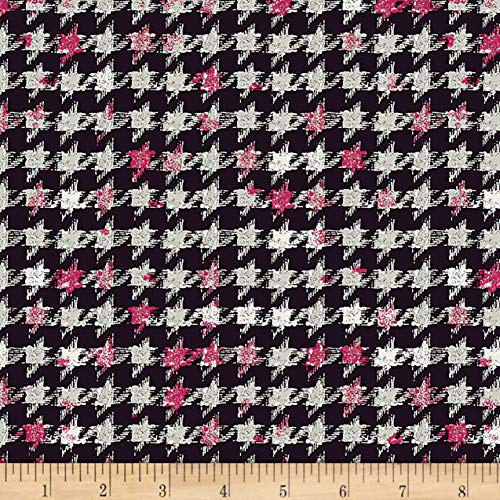 Art Gallery Fabrics Art Gallery Decadence Houndstooth XIV Amour Stretch Jersey Knit, Black