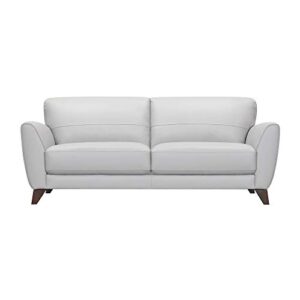 Armen Living Jedd Leather Sofa, Dove Grey