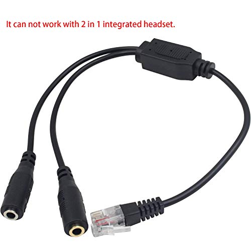 Poyiccot RJ9 to 3.5mm Adapter, RJ9 Male to Dual 3.5mm Female Headphone Adapter for Telephone Audio Adapter Headset Buddy Cable for Office RJ9 Headphone