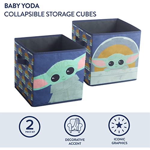 Idea Nuova Star Wars The Mandalorian,The Child Set of 2 Durable Storage Cubes with Handles