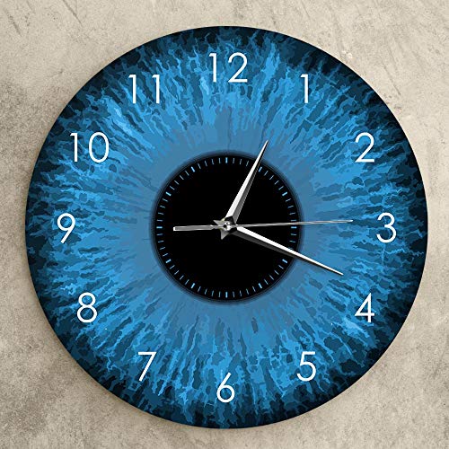 The Geeky Days Blue Eyes Iris Opticianry Silent Quartz Wall Clock Weird Macro Reptilian Eyeballs Eye Designed Home Decor Watch Eye Doctor Ophthalmology Gifts