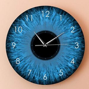 The Geeky Days Blue Eyes Iris Opticianry Silent Quartz Wall Clock Weird Macro Reptilian Eyeballs Eye Designed Home Decor Watch Eye Doctor Ophthalmology Gifts