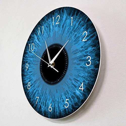 The Geeky Days Blue Eyes Iris Opticianry Silent Quartz Wall Clock Weird Macro Reptilian Eyeballs Eye Designed Home Decor Watch Eye Doctor Ophthalmology Gifts