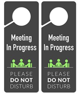 do not disturb door hanger sign, 2 pack, please do not disturb sign, meeting in progress