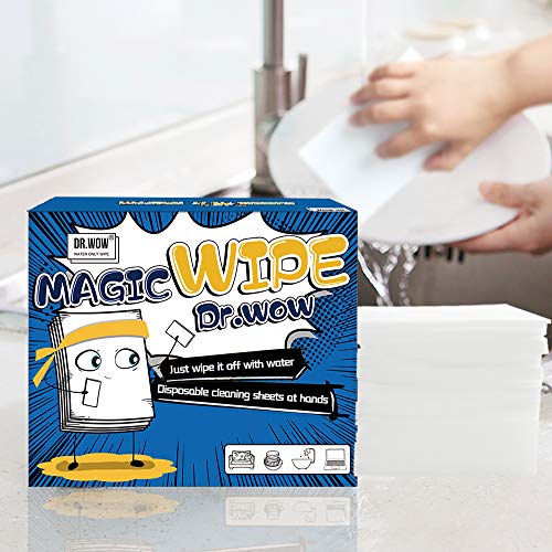 Dr. WOW Magic Wipes, Ultra Thin Disposable Wipes with Magic Cleaning Power, 48 wipes