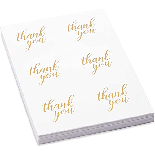 250-Pack 4x6-Inch Clear Cellophane Cookie Bags with Gold Foil Polka Dots and 1.5-Inch White Round "Thank You" Stickers with Gold Foil Cursive Font, Plastic Treat Bags with Sealable Flap