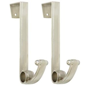 iconikal deluxe over-the-door single coat hook, satin nickel, 2-pack