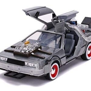 JADA TOYS, Back to The Future Part III: Time Machine with Light-up 1:24 Scale Vehicle, Unisex Adult Silver