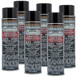 custom shop barrier bond black rubberized undercoating sound deadener - 14.3 fl. ounce spray can (pack of 6)