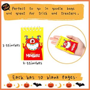 60PCS Halloween Notepads Party Favors for Kids - Spiral Notebooks Hallowmas Trick or Treat Goodie Bag Stuffers Filler Gifts Supplies Decorations, 10 Styles