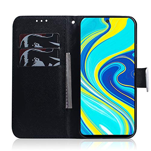 LEMAXELERS Redmi Note 9 Pro Cover Shockproof Dog Wolf Pattern PU Leather Flip Card Slot Wallet Case Magnetic Stand Card Slot Folio Case for Xiaomi Redmi Note 9S/Note 9 Pro Max Dog Wolf Pattern TX