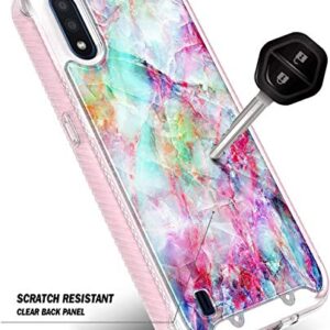 E-Began Case for Samsung Galaxy A01 with [Built-in Screen Protector], Full-Body Protective Rugged Bumper Cover, Shockproof Impact Resist Durable Case -Marble Design Fantasy