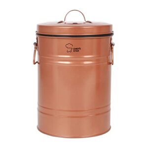 chef's star countertop compost bin for kitchen, indoor compost bin for kitchen counter, small composter for kitchen counter, with charcoal filter, airtight lid, 0.7 gallon compost pail, copper