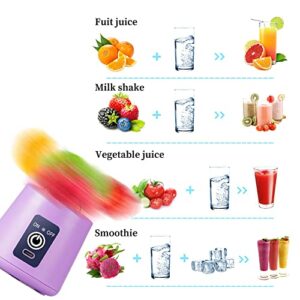 Electric USB Juicer Blender Portable Juicer Cup 380ml Water Bottle Juicer Machine with 6 Blades, 2000mAh Rechargable Battery