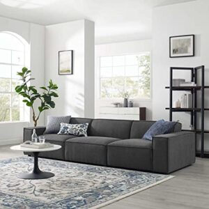 Modway Restore 3-Piece Upholstered Sectional Sofa in Charcoal