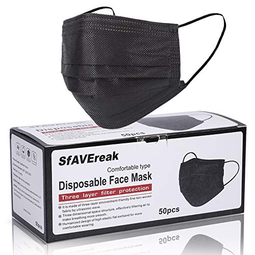 SfAVEreak Black Face Mask 50Pcs