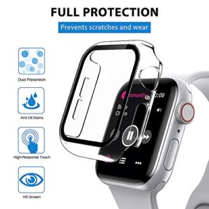 2 Pack LϟK Case for Apple Watch 40mm SE/Series 6/5/4 Built-in Tempered Glass Screen Protector, All-Around Ultra-Thin Bumper Full Cover Hard PC Protective Case for iWatch 40mm - Clear