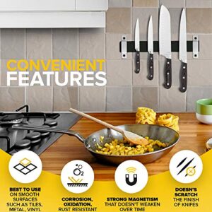 Adhesive Magnetic Strip for Knives Kitchen with Multipurpose Use as Knife Holder, Knife Rack, Knife Magnetic Strip, Knives Bar, Kitchen Utensil Holder, Tool Holder for Garage and Kitchen Organizer