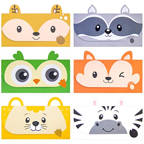 24 Pcs Letter Writing Stationery Paper Set Woodland Animal Design Greeting Cards with Envelopes for Kids Classroom Birthday Party