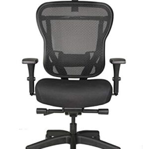 Oak Hollow Furniture Aloria Series Office Chair Ergonomic Executive Computer Chair, Fabric Soft Seat Cushion, Mesh Back, Adjustable Lumbar Support Swivel and Tilt (Black, Headrest)