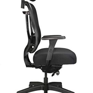 Oak Hollow Furniture Aloria Series Office Chair Ergonomic Executive Computer Chair, Fabric Soft Seat Cushion, Mesh Back, Adjustable Lumbar Support Swivel and Tilt (Black, Headrest)