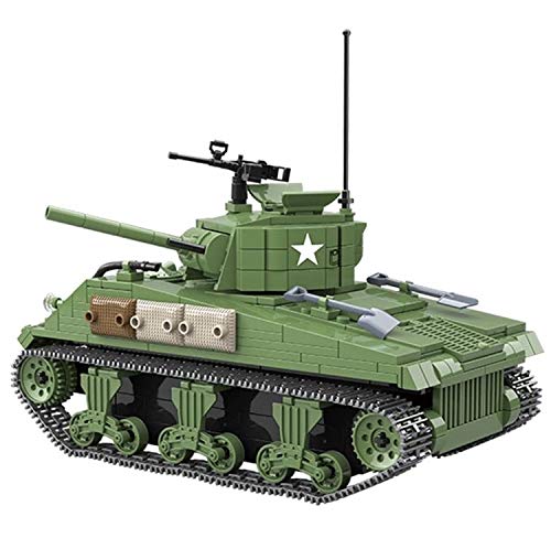 General Jim's World War 2 M4 Sherman Model Military Army Tank Toy Brick Building Set - Building Blocks Tank Kit