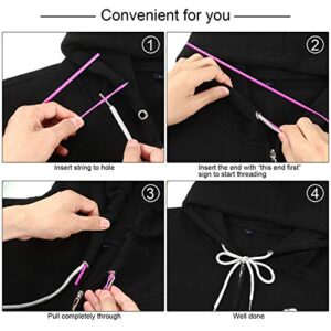 WILLBOND 24 Pieces 59 Inch Replacement Drawstring Cords Universal Drawstring Replacement Clothing Drawstring 3 Pieces Flexible Drawstring Threaders Easy Threader Needle for Sweatpants Shorts Hoodies