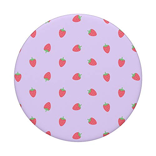 Strawberries Kawaii Cute Pastel Lavender Purple Aesthetic PopSockets PopGrip: Swappable Grip for Phones & Tablets