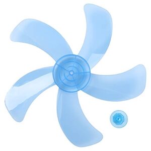 chictry plastic fan blade replacement leaves with nut cover for household standing pedestal fan table fanner accessories sky blue 16 inch 5 leaves