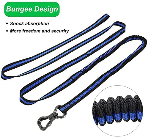 XiaZ Dog Tie Out Cable, 100ft Dog Trolley Runner Cable for Dogs up to 250lbs, Dog Lead for Yard, Camping, Outdoor, with 8 Ft Nylon Bungee Runner, Cable Sling to Protect Trees