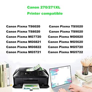 270 Ink Cartridges, Aoou 5 Pack Compatible PGI-270XL PGI-270 XL PGI270XL PGI 270 XL Ink Cartridge for Canon PIXMA MG6821 TS6020 MG6820 MG5720 MG5721 MG5722 TS5020 TS8020 TS9020 MG7720 Printe (5 Large