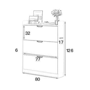 QAZWC-A1 Shoe Cabinet Shoe Shelf with 3 Flip Doors, Pull Down Shoe Cupboard Unit, for Boots Heels Storage in The Narrow Entryway (Color : White)