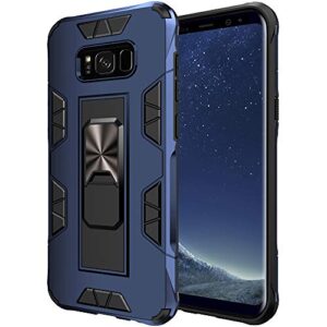 samsung galaxy s8 plus case samsung galaxy s8+ case military grade built-in kickstand case holder armor heavy duty shockproof cover protective for samsung galaxy s8 plus phone case (blue)