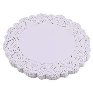 tim&lin white lace paper doilies - 10 inch round paper doilies - disposable paper placemats - for wedding, birthday, cakes, desserts, tableware food decoration, pack of 100