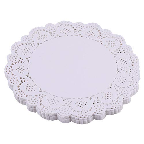 Tim&Lin White Lace Paper Doilies - 10 inch Round Paper Doilies - Disposable Paper Placemats - for Wedding, Birthday, Cakes, Desserts, Tableware Food Decoration, Pack of 100