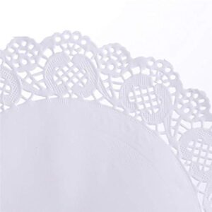 Tim&Lin White Lace Paper Doilies - 10 inch Round Paper Doilies - Disposable Paper Placemats - for Wedding, Birthday, Cakes, Desserts, Tableware Food Decoration, Pack of 100