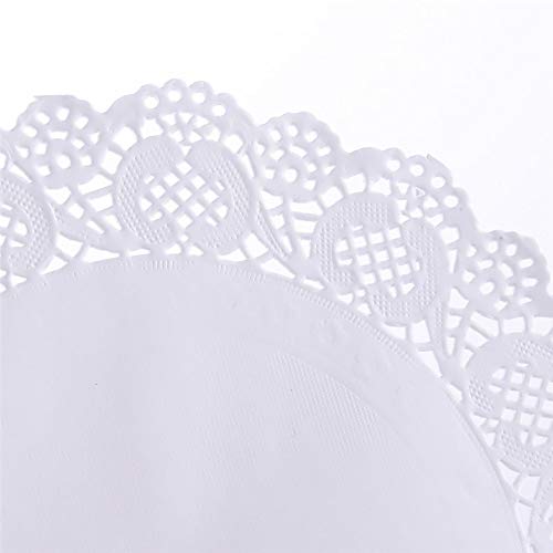 Tim&Lin White Lace Paper Doilies - 10 inch Round Paper Doilies - Disposable Paper Placemats - for Wedding, Birthday, Cakes, Desserts, Tableware Food Decoration, Pack of 100