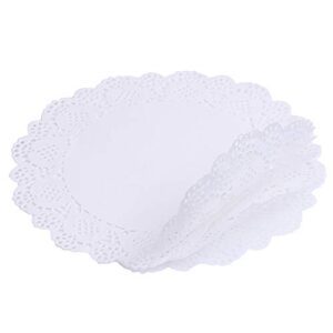 Tim&Lin White Lace Paper Doilies - 10 inch Round Paper Doilies - Disposable Paper Placemats - for Wedding, Birthday, Cakes, Desserts, Tableware Food Decoration, Pack of 100