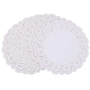 Tim&Lin White Lace Paper Doilies - 10 inch Round Paper Doilies - Disposable Paper Placemats - for Wedding, Birthday, Cakes, Desserts, Tableware Food Decoration, Pack of 100