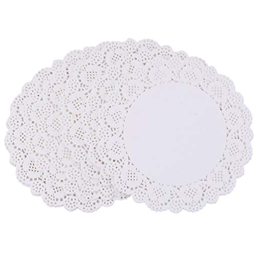 Tim&Lin White Lace Paper Doilies - 10 inch Round Paper Doilies - Disposable Paper Placemats - for Wedding, Birthday, Cakes, Desserts, Tableware Food Decoration, Pack of 100