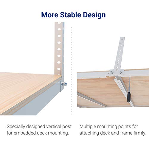 FLEXIMOUNTS 4x8 Overhead Garage Storage Rack without Decking,Garage Storage Organization Systerm,Heavy Duty Metal Garage Ceiling Storage Racks,600lbs Weight Capacity,White