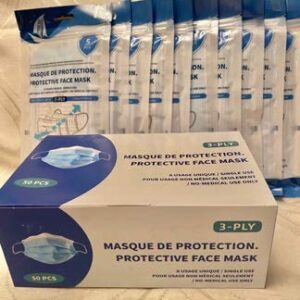 50 PCS Disposable Face Mask, 3 Layers Filter Non-Woven Anti Dust Ear Loop Comfort