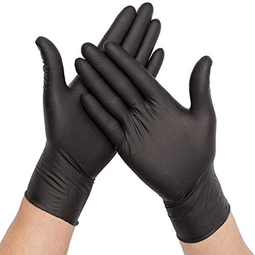 Black Industrial grade Powder Free Nitrile Gloves, 100/BX - 6mil - Size Large