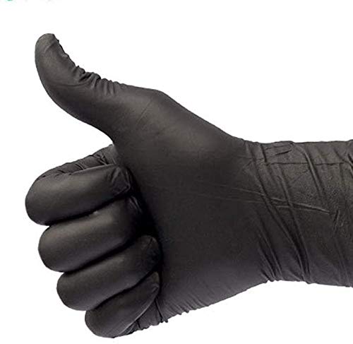 Black Industrial grade Powder Free Nitrile Gloves, 100/BX - 6mil - Size Large