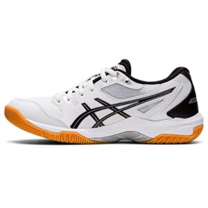 asics women's gel-rocket 10 indoor sport shoes, 10, white/black