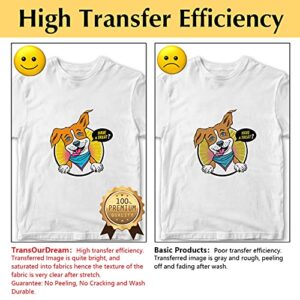 TransOurDream Heat Transfer Paper for Light T Shirts (20 Sheets, 8.5x11") Clear Iron on Transfer Paper for Light &White Fabrics Printable Heat Transfer Vinyl for Inkjet Printer (Trans-1)