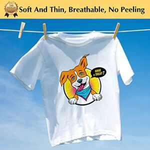 TransOurDream Heat Transfer Paper for Light T Shirts (20 Sheets, 8.5x11") Clear Iron on Transfer Paper for Light &White Fabrics Printable Heat Transfer Vinyl for Inkjet Printer (Trans-1)