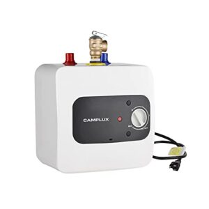 camplux mini tank electric water heater 1.3 gallons hot water heaters 120v, under sink water heater with cord plug 1.44kw